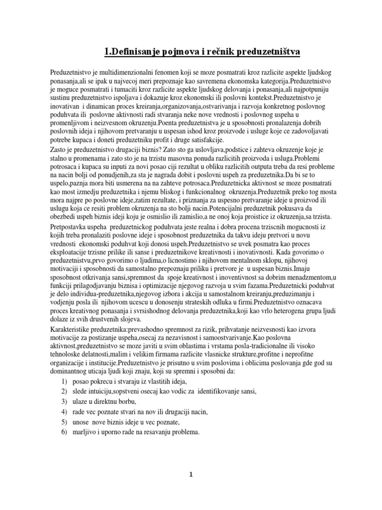 Preduzetnistvo | PDF