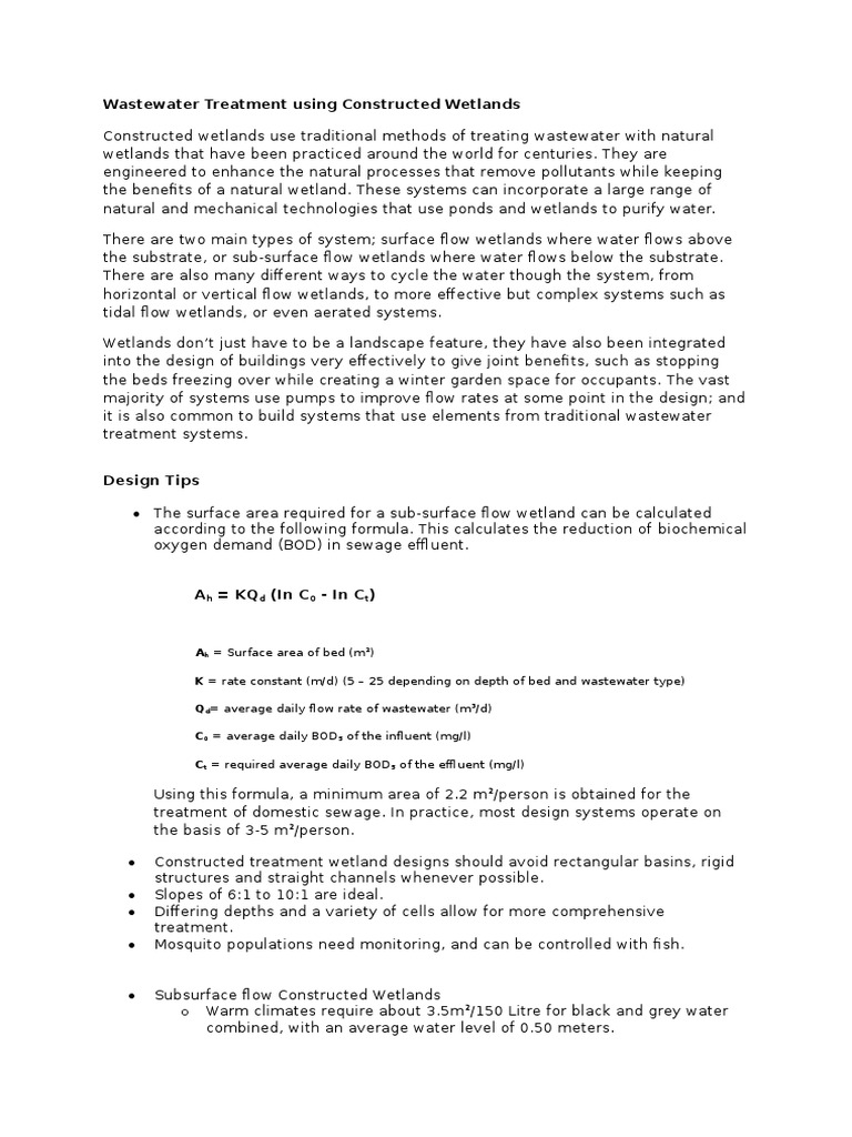 Constructed Wetland Design Guidance | PDF | Sewage Treatment | Wetland