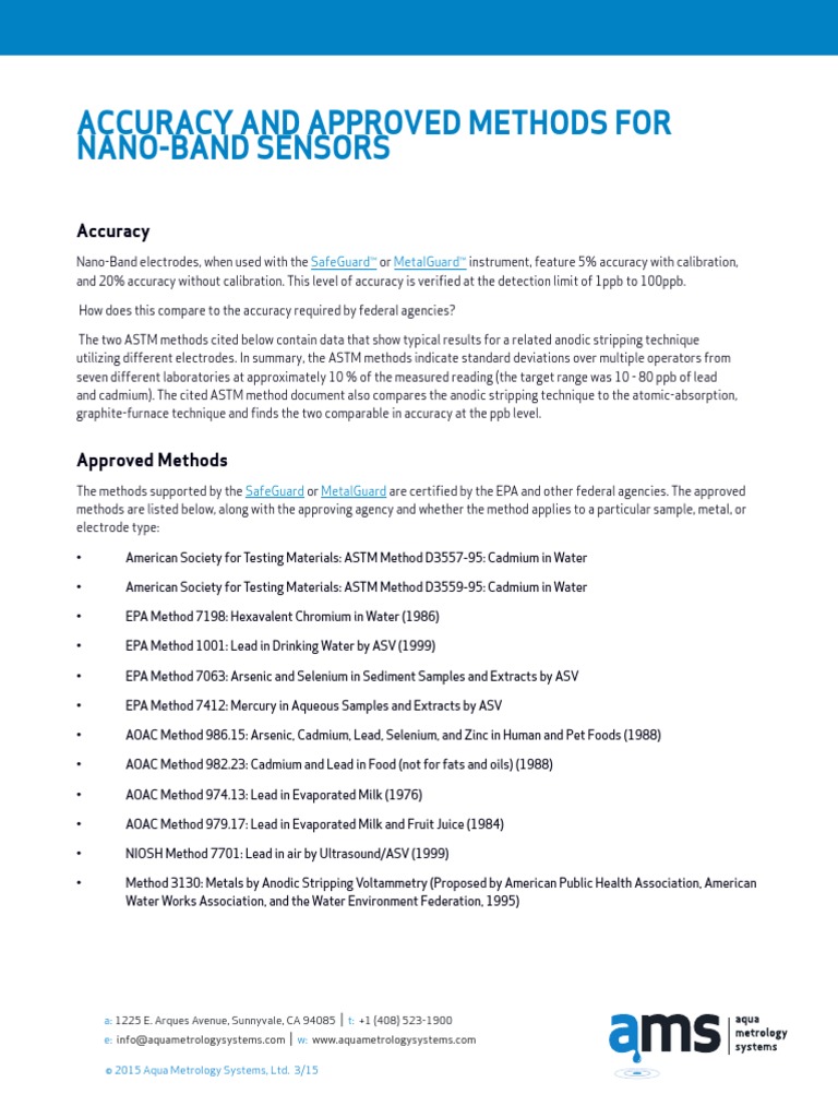 Accuracy and Approved Methods For Nano-Band Sensors | PDF