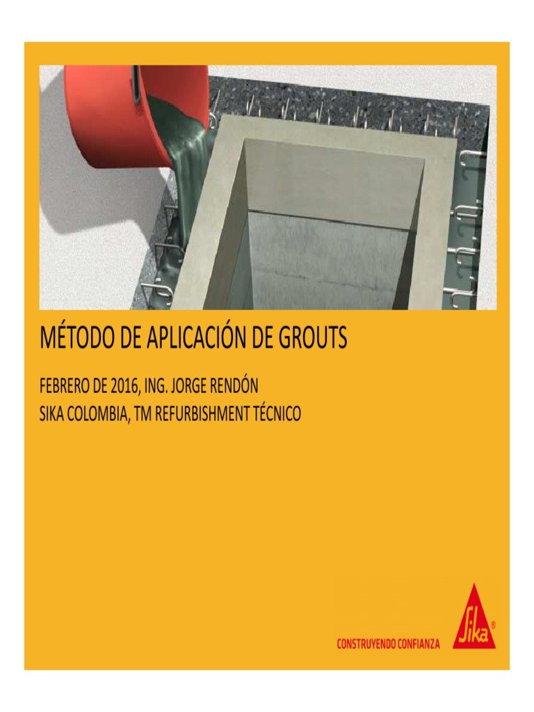 Aplicación de Grouts en Construcción | PDF | Epoxy | Materiales de ...
