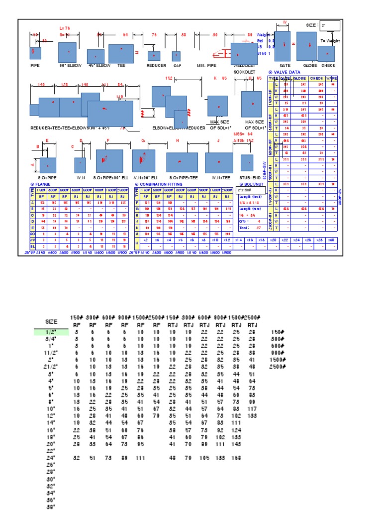 A detailed schematic diagram showing pipe component dimensions ...