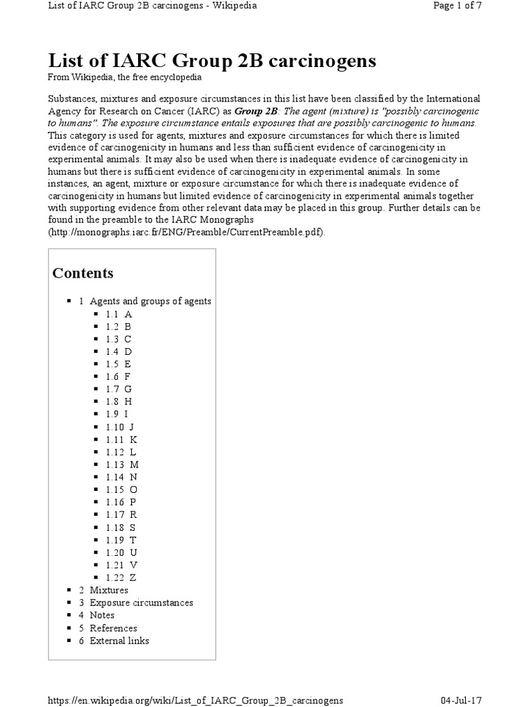 Group 2B | Carcinogen | Chemical Compounds
