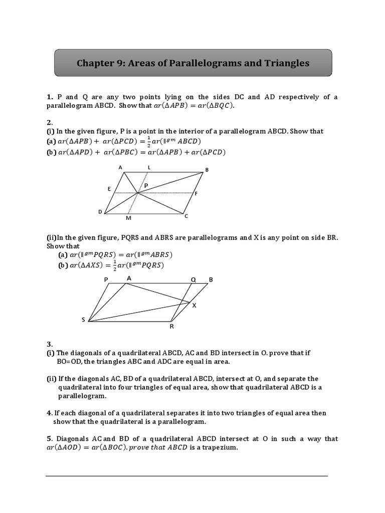 Determining Areas of Parallelograms, Triangles, and Quadrilaterals ...