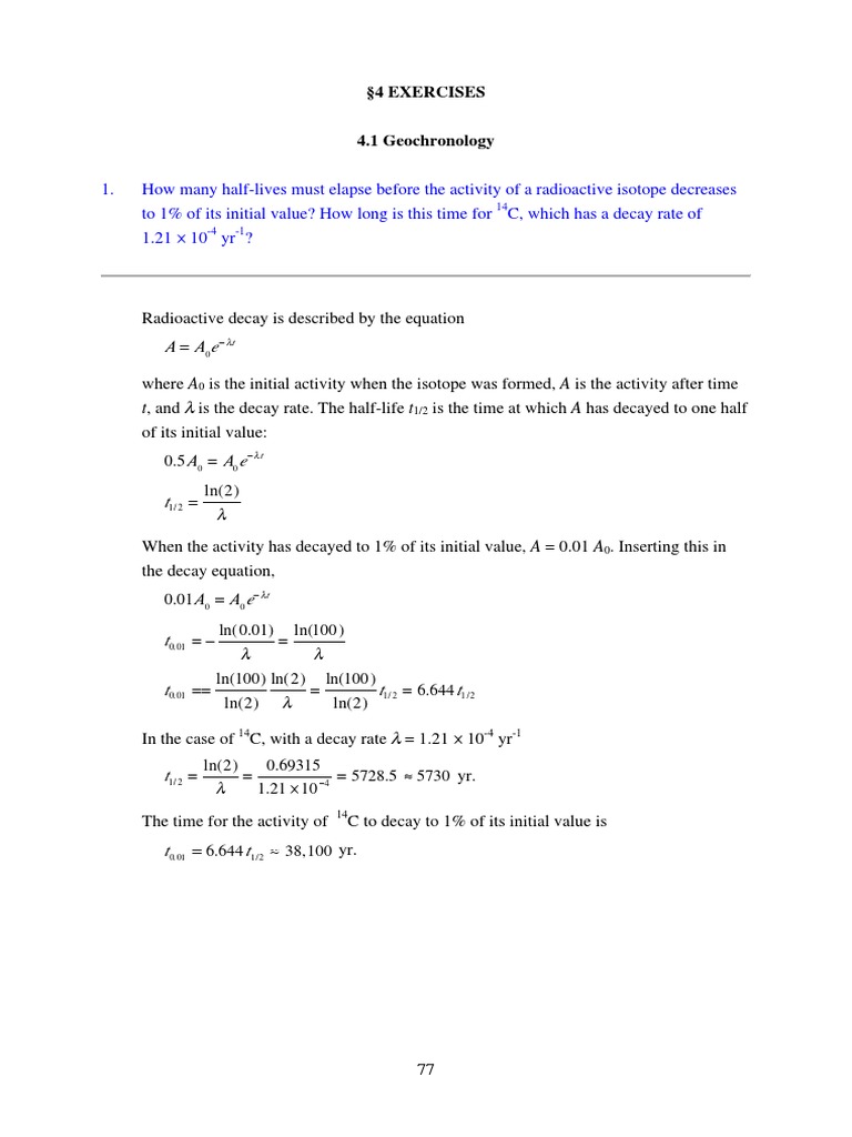 4 Age Heat Electric Exercises | PDF | Mantle (Geology) | Radioactive Decay