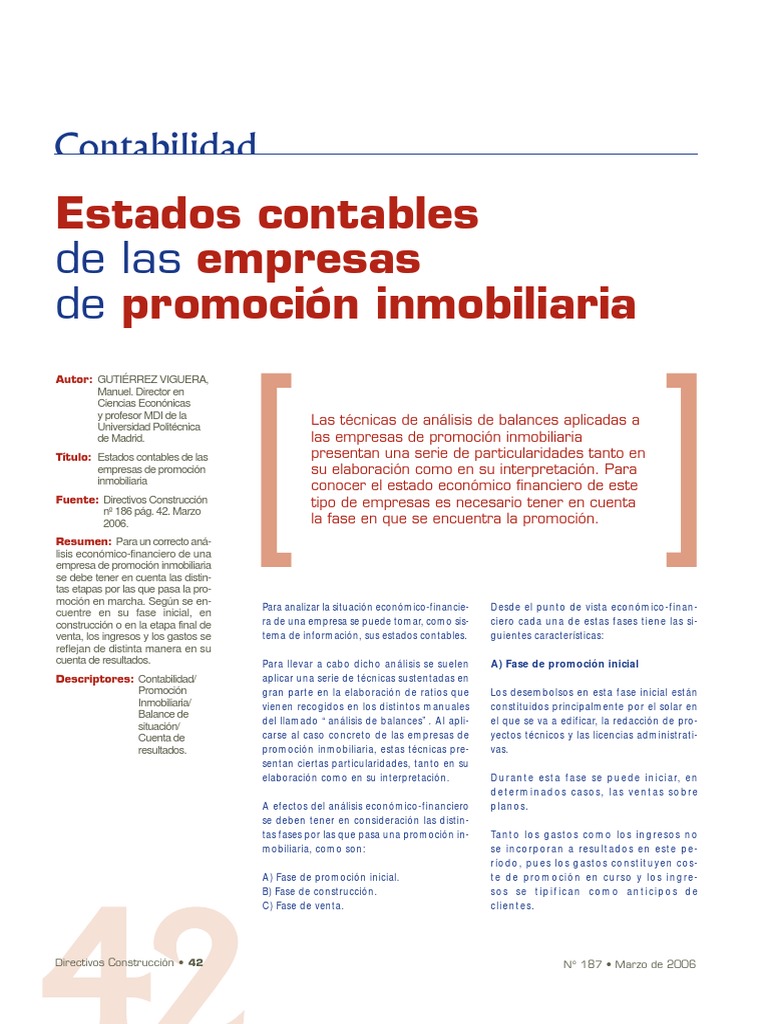 Estados Contables de Empresas Inmobiliarias | PDF | Deuda | Contabilidad