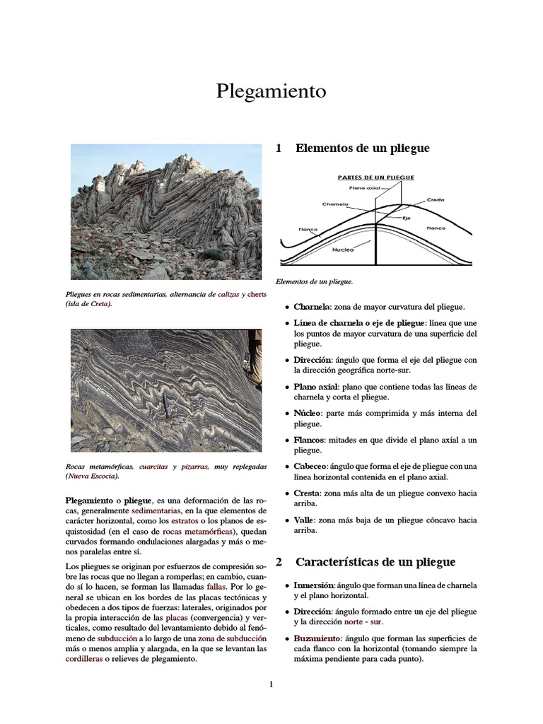 Plegamiento | PDF | Geología estructural | Procesos geologicos