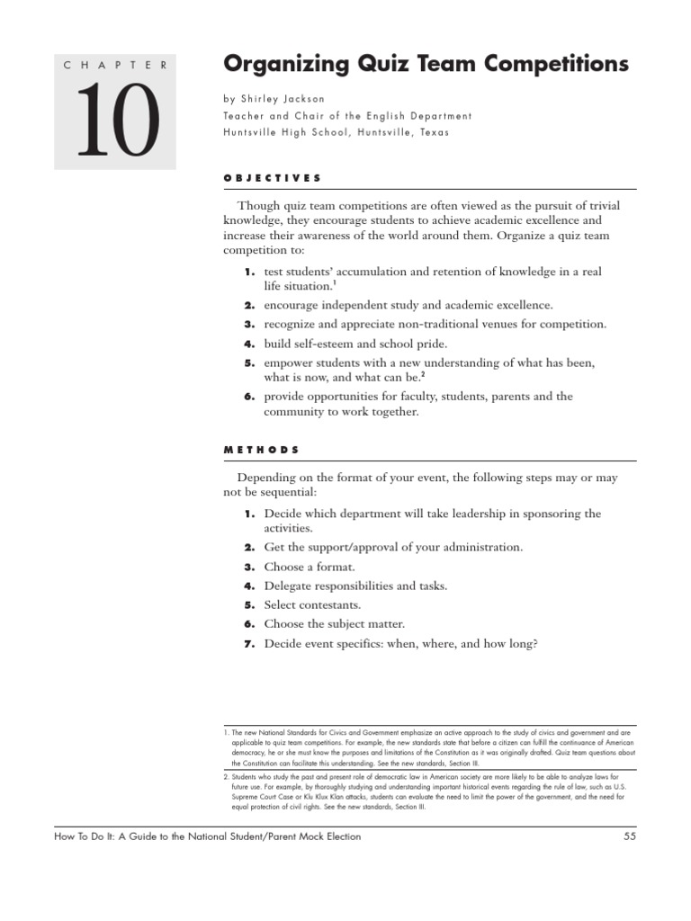 Organizing Academic Quiz Competitions | PDF | Competition | Question