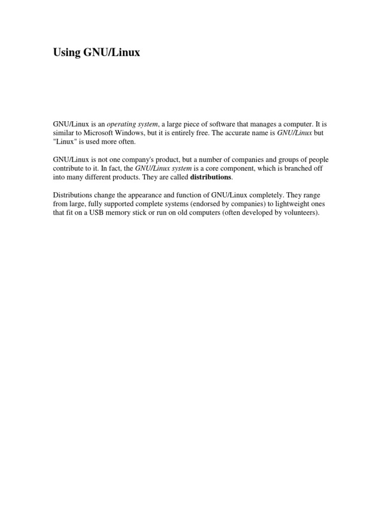 Linux Pdf Linux Distribution Linux