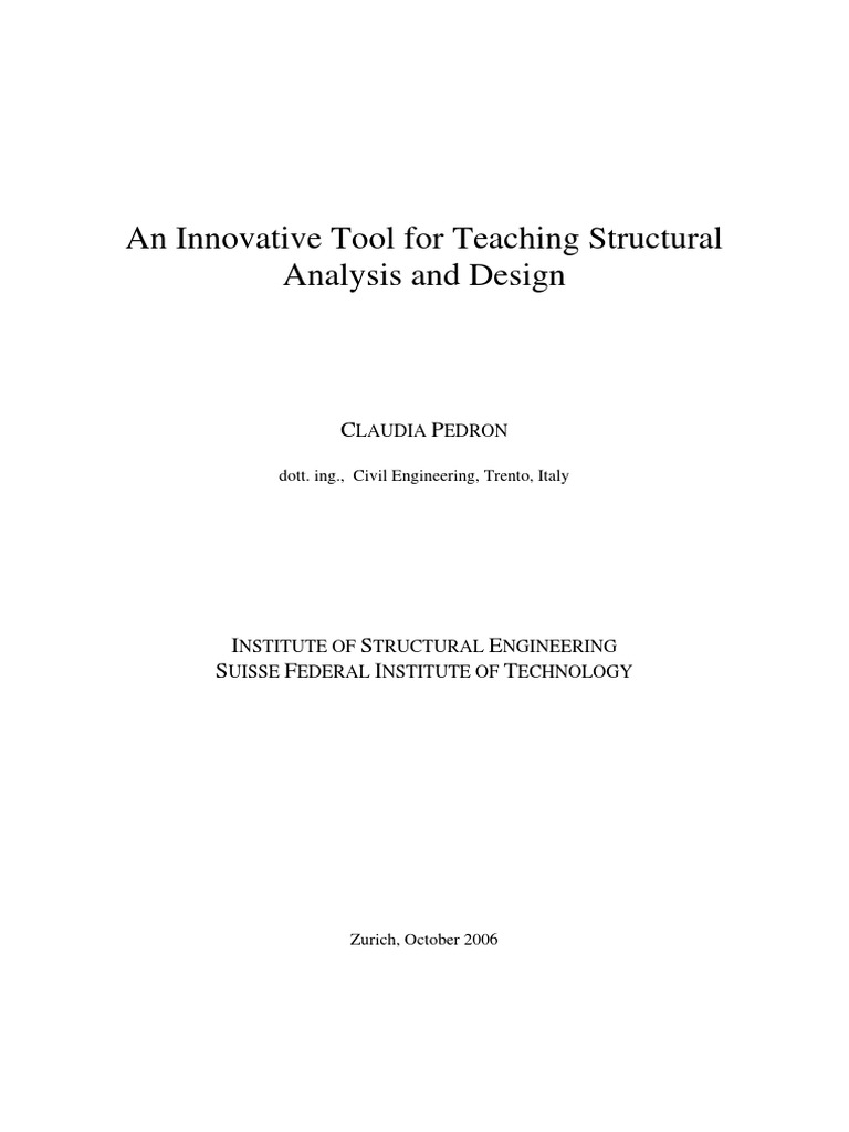 An Innovative Method of Teaching Structural Analysis and Design | PDF | Structural Analysis ...