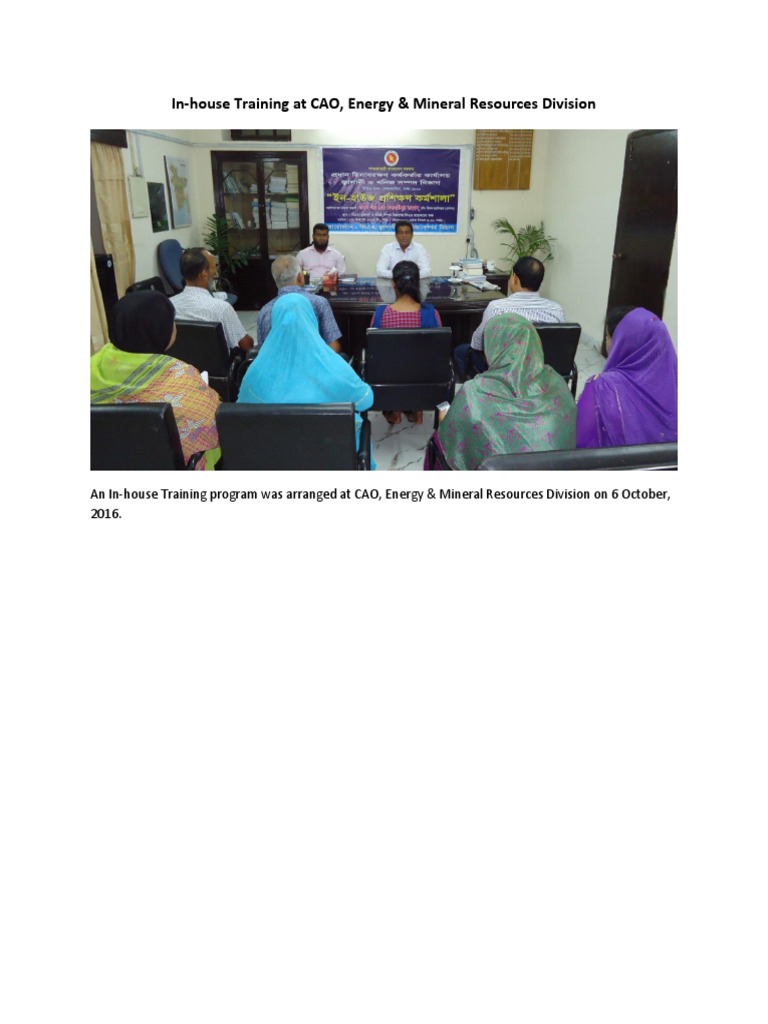 In-House Training at CAO-Energy | PDF