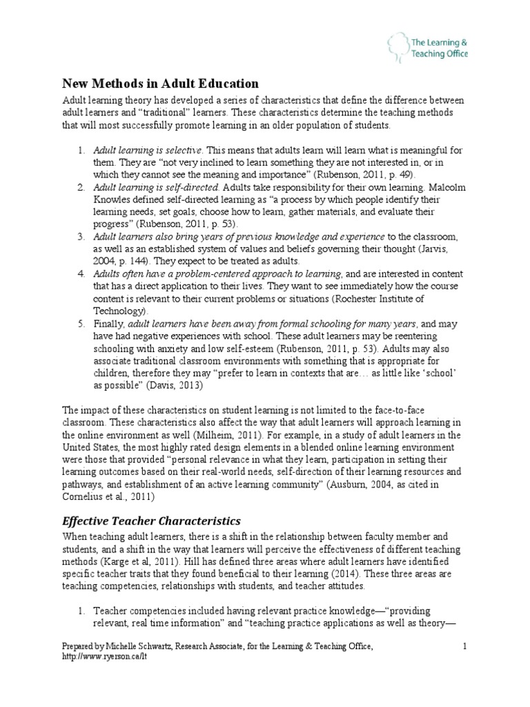 Effective Methods for Teaching Adults | PDF | Adult Education ...