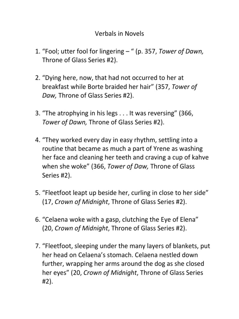 Verbals in Novels | PDF