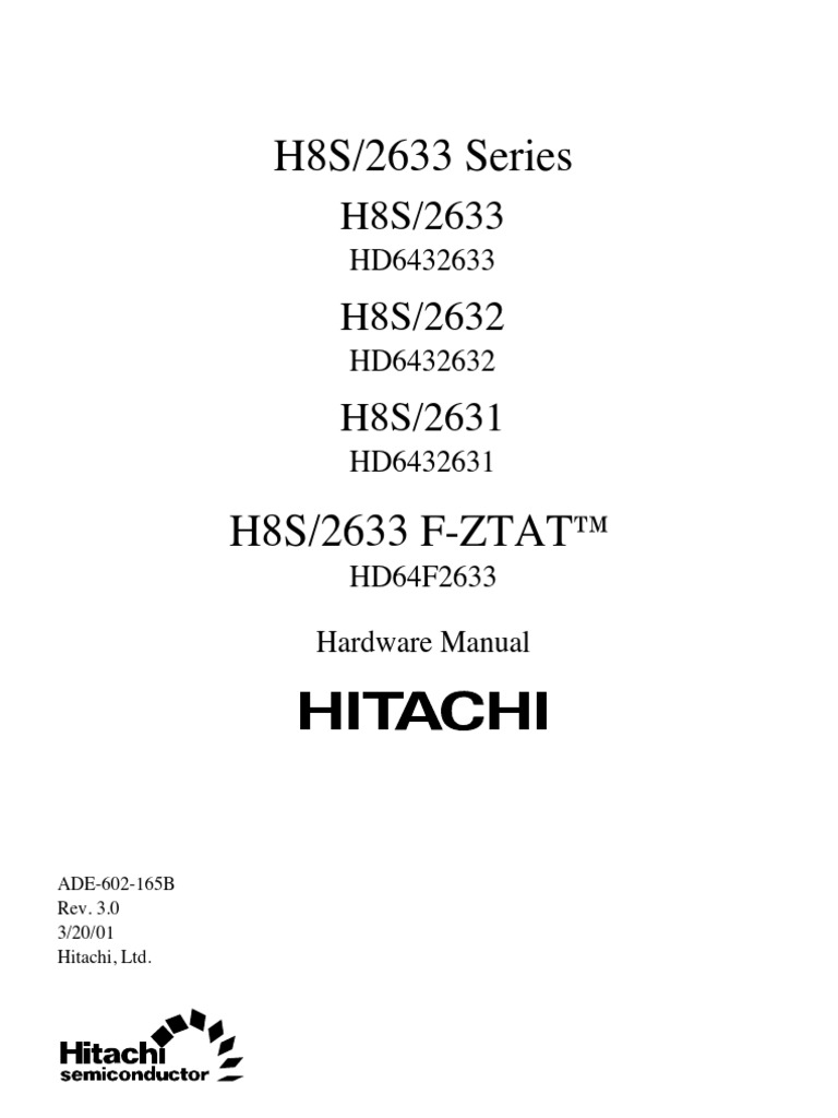 Hitach 64F2633F25 PDF | PDF | Dynamic Random Access Memory | Central ...