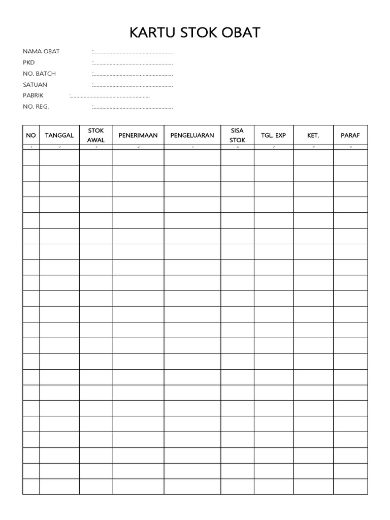 Kartu Stok Obat