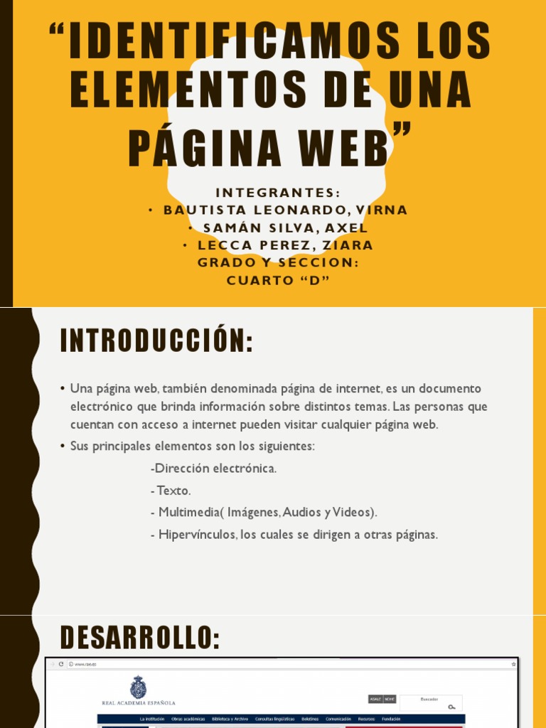 Identificamos Los Elementos de Una Página Web | PDF | Hipervínculo ...