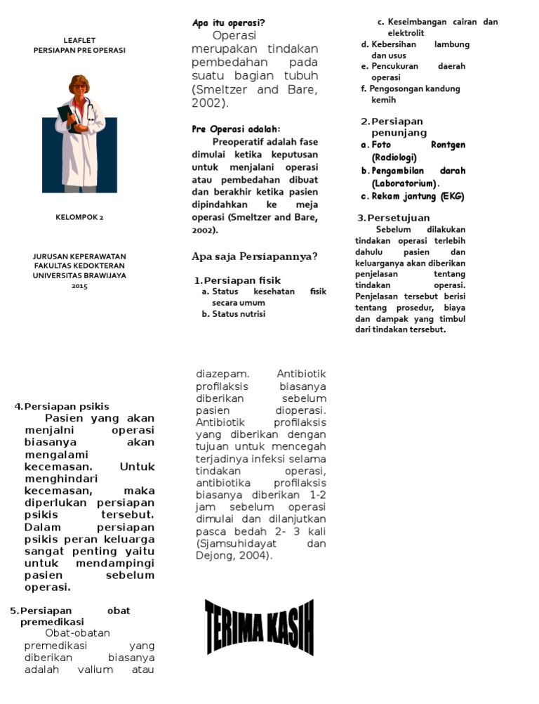 LEAFLET Pre Operasi | PDF