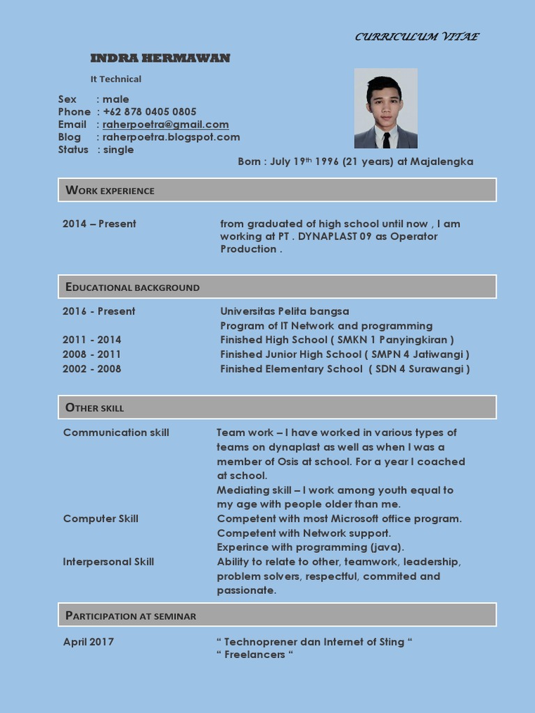 Curriculum Vitae Indra Hermawan | PDF | Computing | Communication