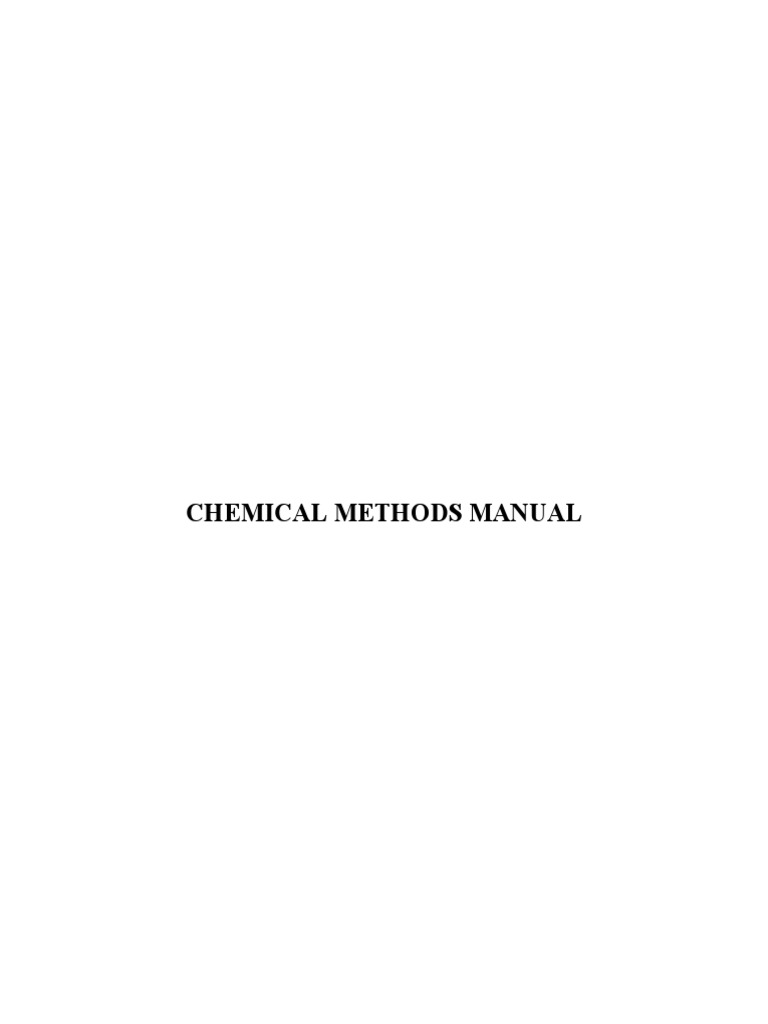 Chemical Methode Manual | PDF | Mercury (Element) | Nitric Acid