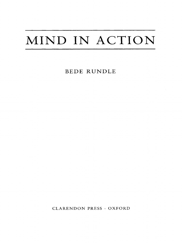 Mind in Action - Bede Rundle | PDF