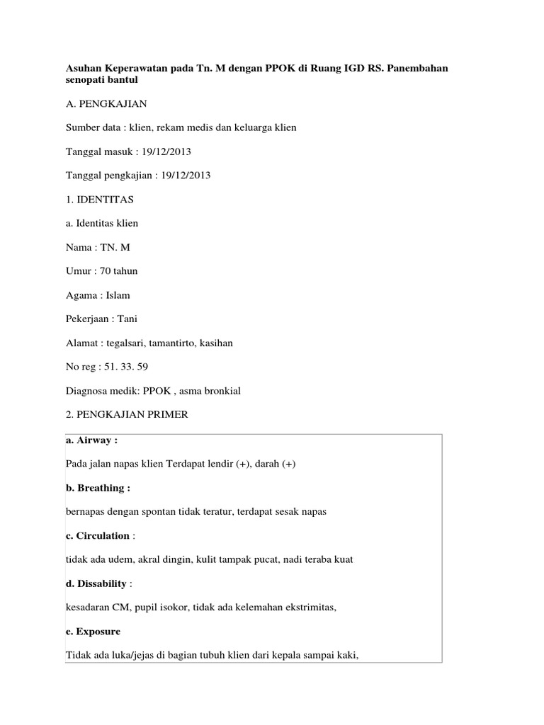 Kasus Resume Igd Ppok | PDF