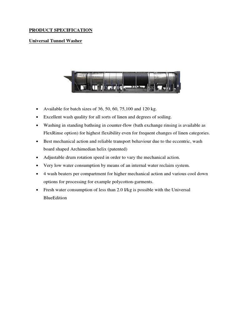Product Specification | PDF | Washing Machine | Mechanical Engineering