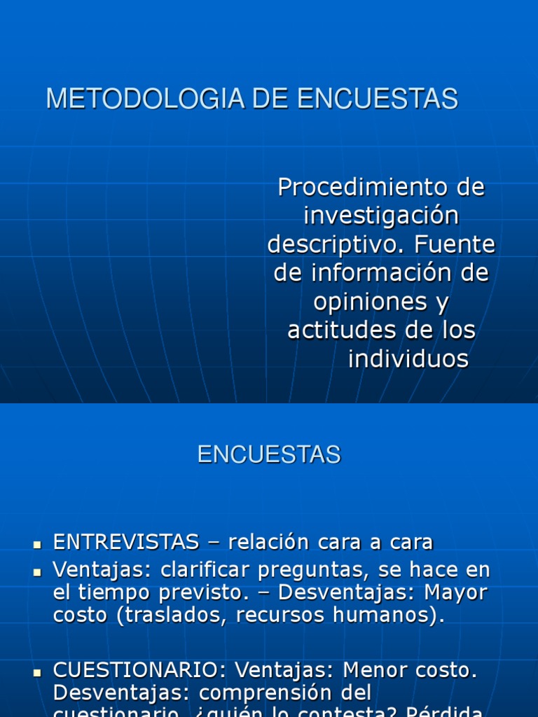 Metodologia de Encuestas | PDF | Muestreo (Estadísticas) | Cuestionario