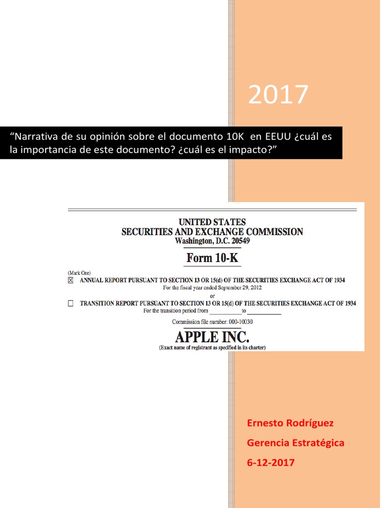 10k Report | Descargar gratis PDF | Bolsa | Economía Financiera