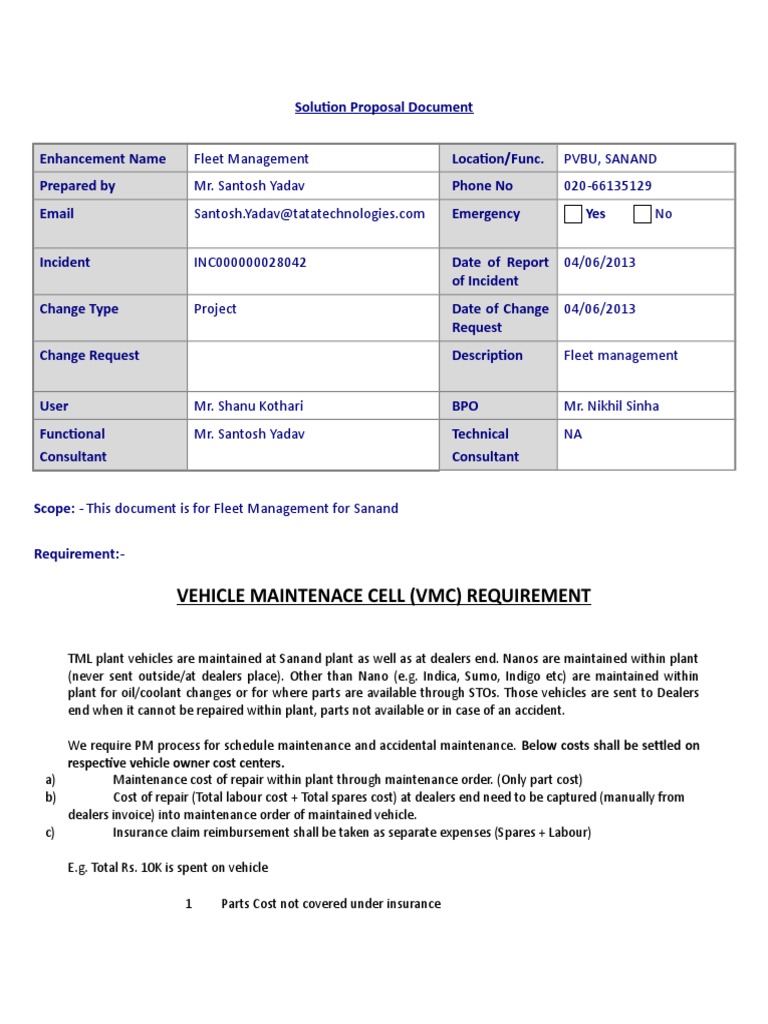 Fleet Management Solution Proposal | PDF | Insurance | Business