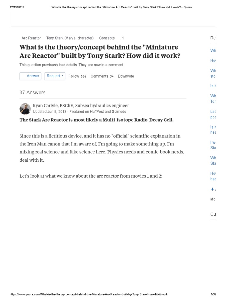 Arc Reactor THEORY | PDF | Fusion Power | Nuclear Fusion