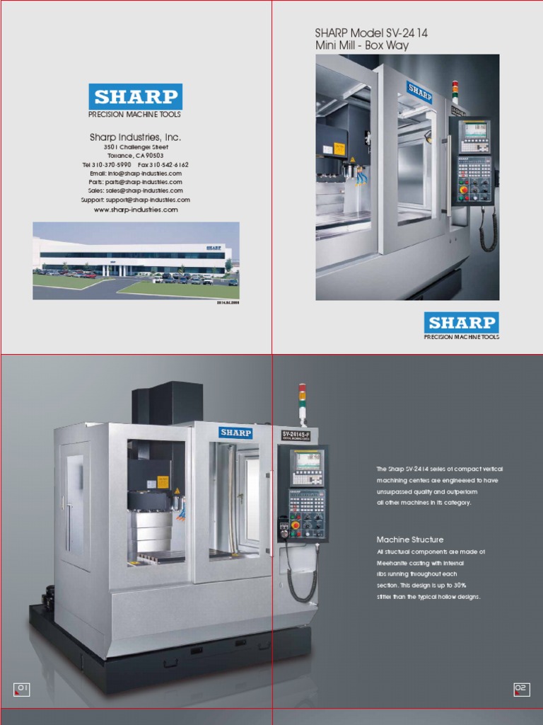 SHARP Vertical Machining Center - Model SV-2414 | PDF | Mains Electricity | Coolant