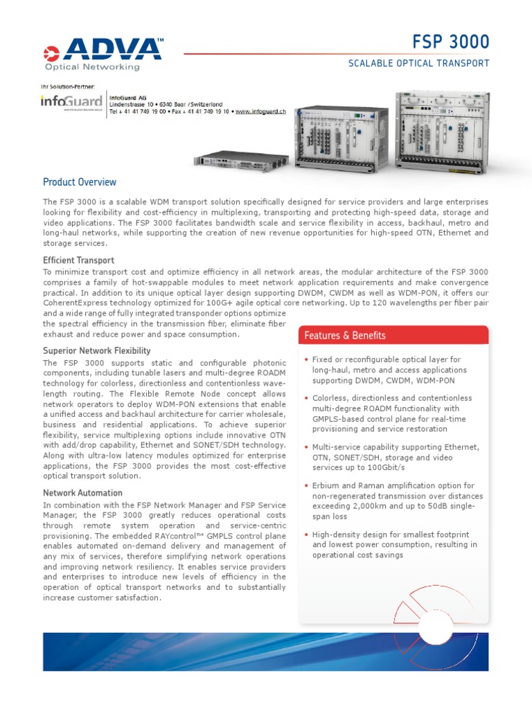 Adva FSP 3000 PDF | PDF | Wavelength Division Multiplexing | Computer Network