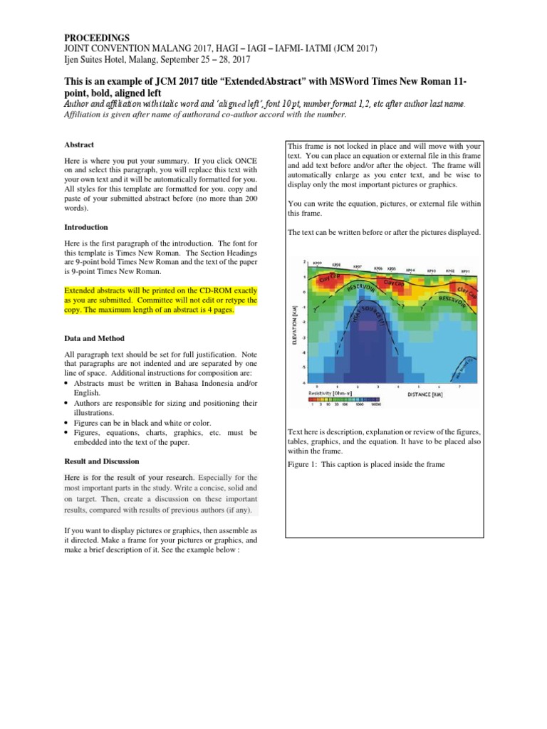 JCM2017 Extended Abstract Template | PDF | Times New Roman | Abstract ...
