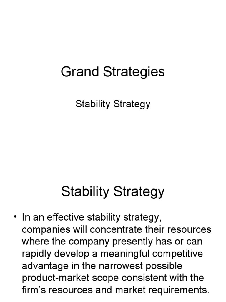 Grand Strategies: Stability Strategy | PDF | Economies | Business