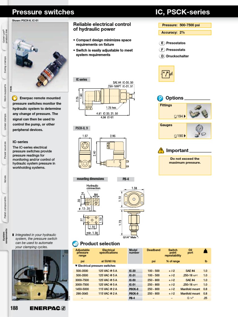 Enerpac Ic PSCK E215 Us 0 | PDF | Switch | Mechanical Engineering