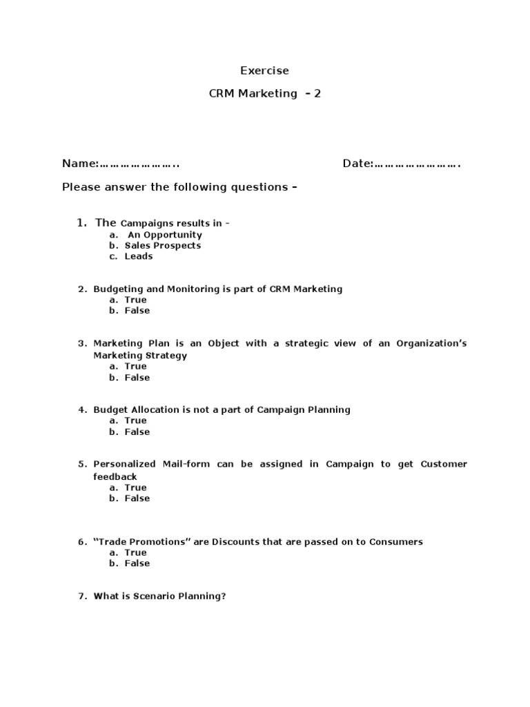 Exercise Marketing 2 | PDF | Business