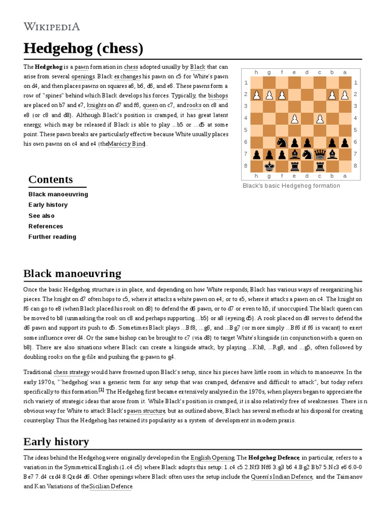 Hedgehog (Chess) | PDF | Board Games | Games Of Mental Skill