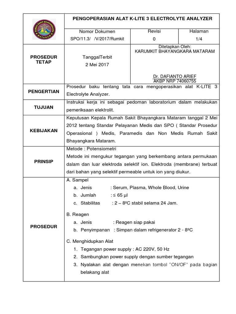 K-Lite 3 Electrolyte Analyzer | PDF