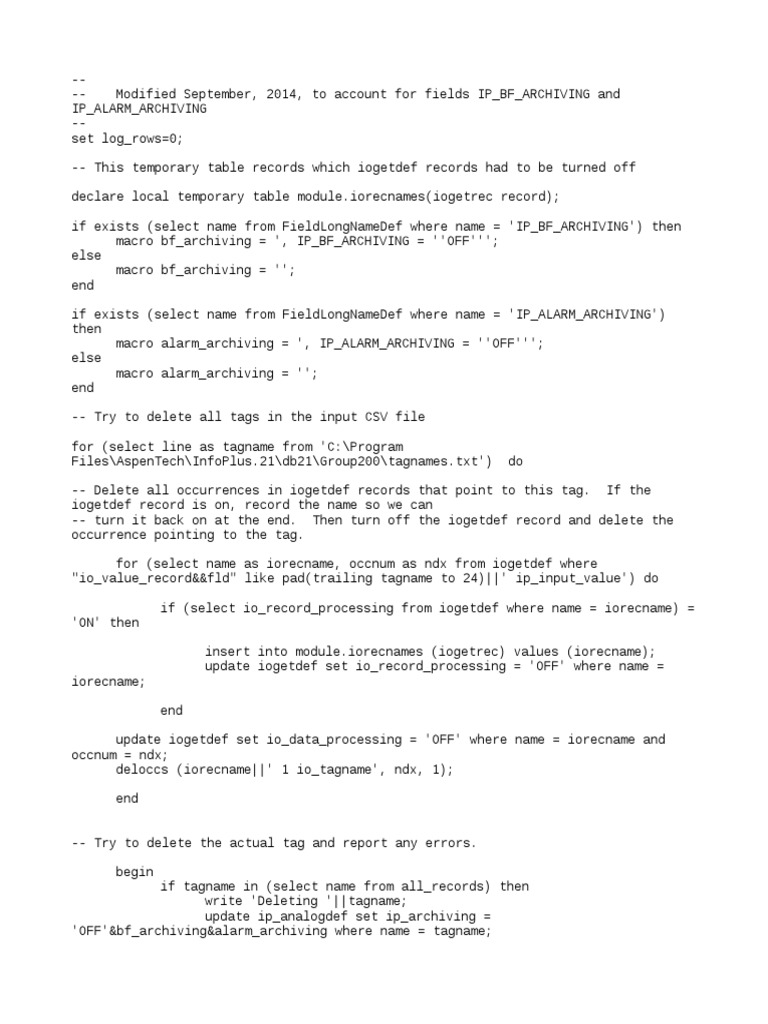 Delete Tags Query | PDF