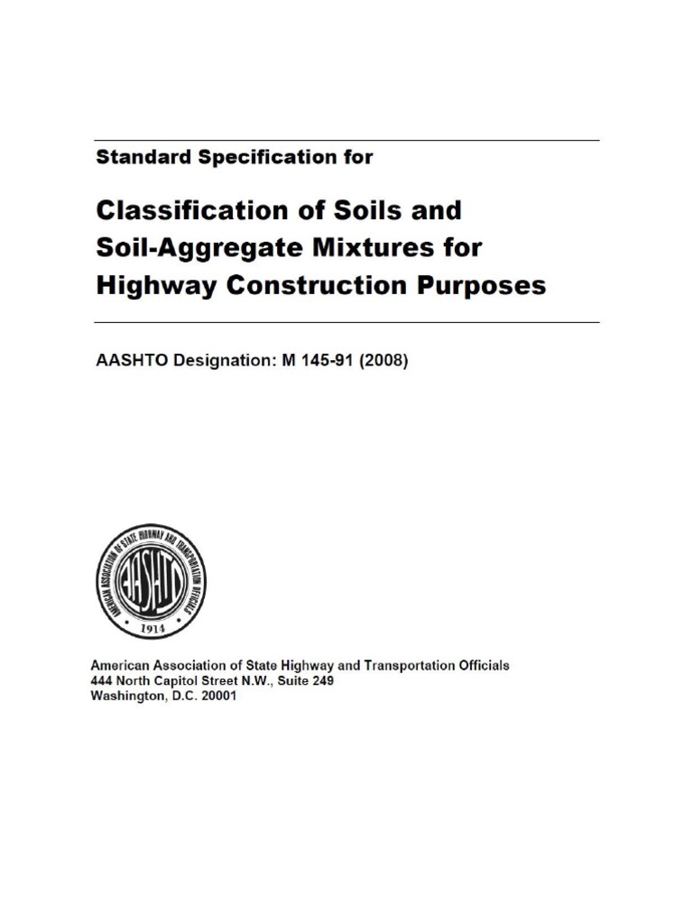 AASHTO M145-91 Soil Classification Guide | PDF | Sand | Silt