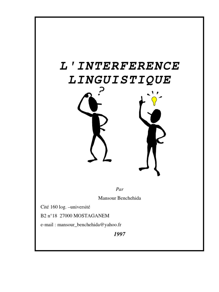 1 Interference Linguistique | PDF | Accent tonique | Langue française