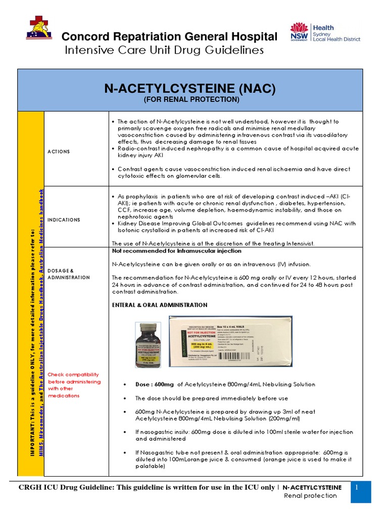 N Acetylcysteine SN | PDF | Intravenous Therapy | Medical Treatments