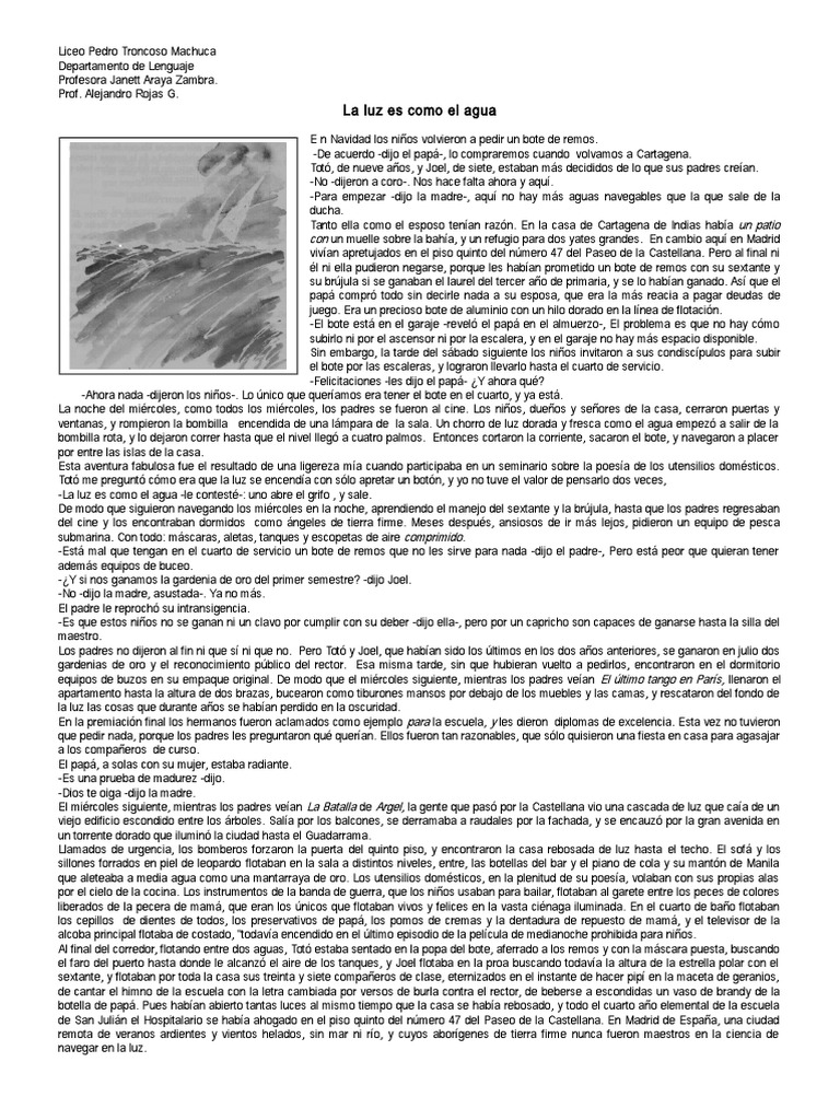 Cuento, La Luz Es Como El Agua | PDF | Cuentos