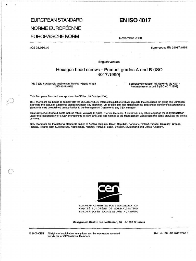 En Iso 4017 - 2000e | PDF