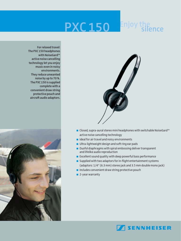 Hfe Sennheiser PXC 150 Flyer en | PDF | Headphones | Recording