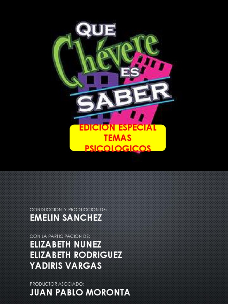 Dinámica Programa Que Chevere Es Saber | PDF | Terapia racional de ...
