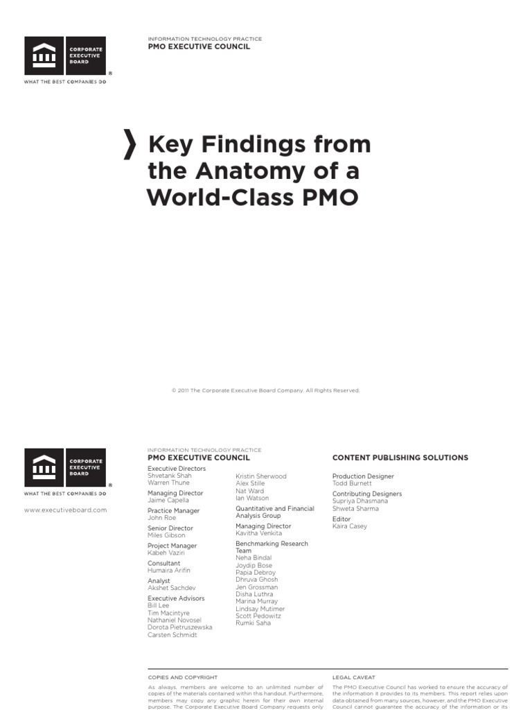 CIO Key Findings From The Anatomy of A World Class PMO | PDF | Project ...