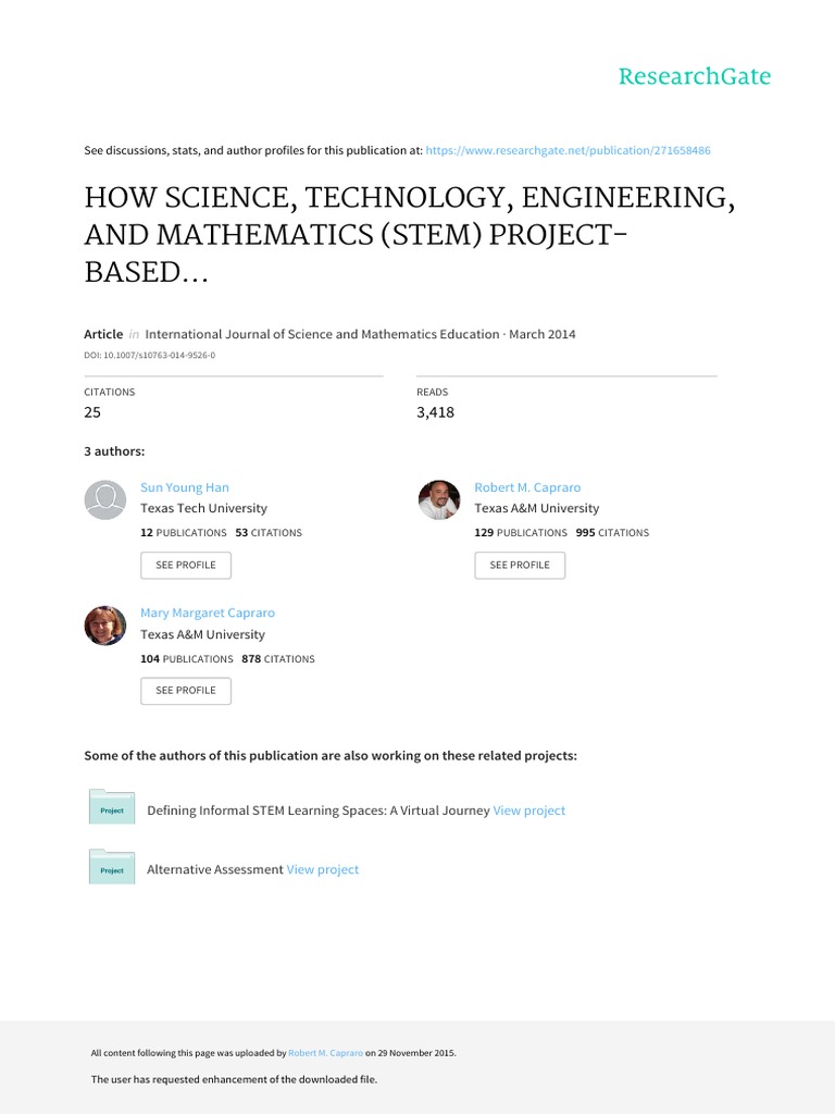 How Science, Technology, Engineering, and Mathematics (Stem) Project ...