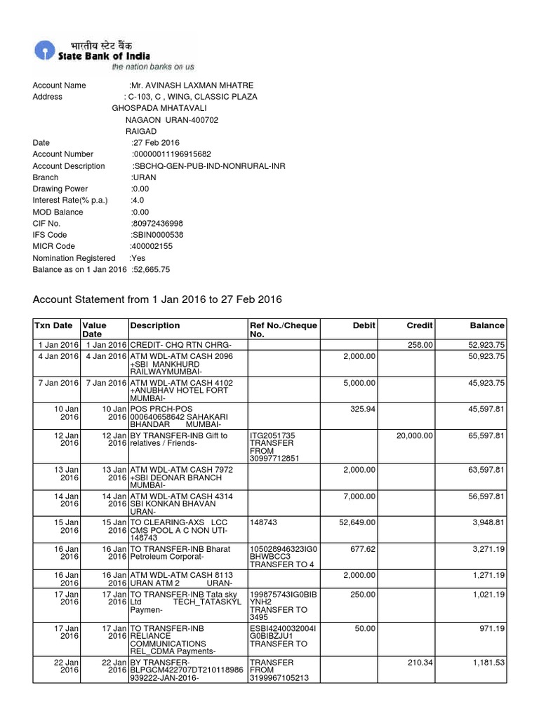 Account Details | Payments | Banking