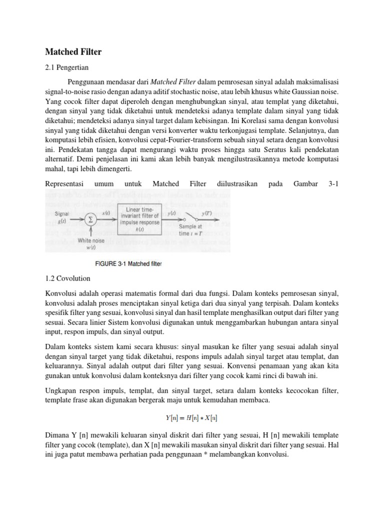 Matched Filter | PDF