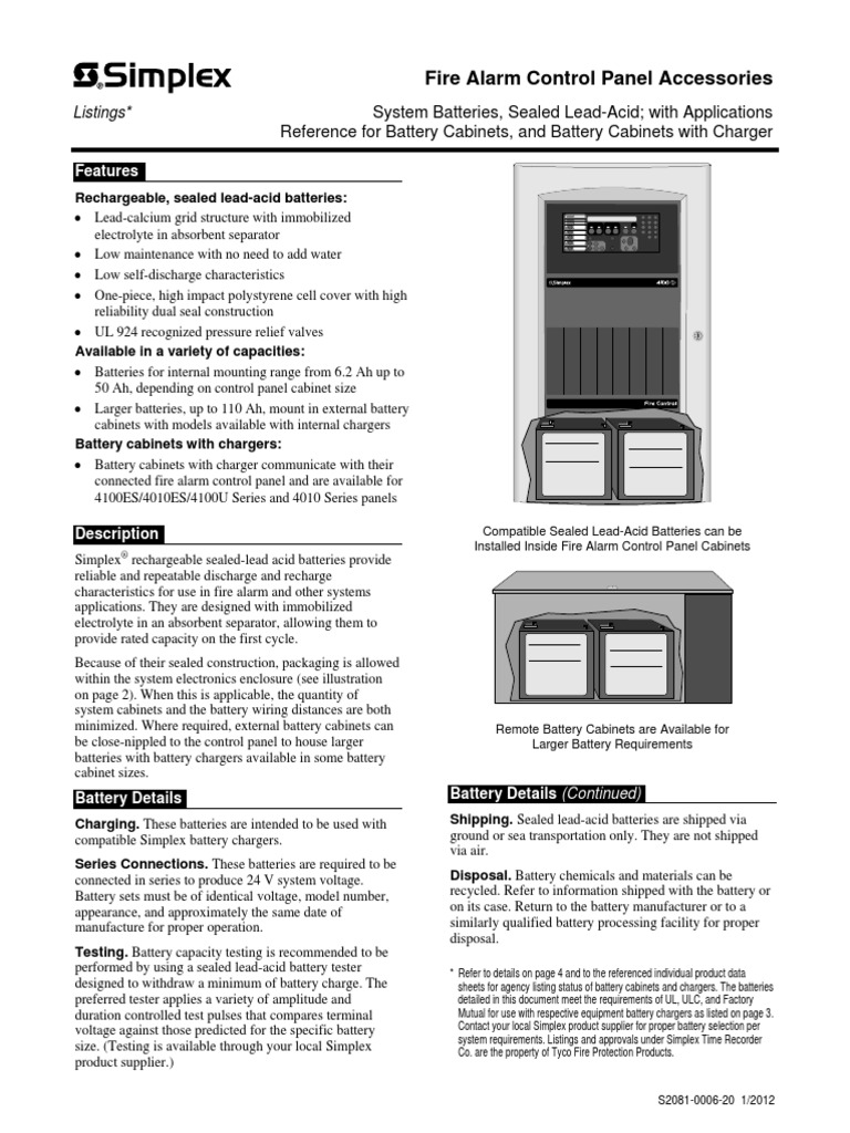 Baterías para Paneles Simplex | PDF | Battery (Electricity) | Battery ...
